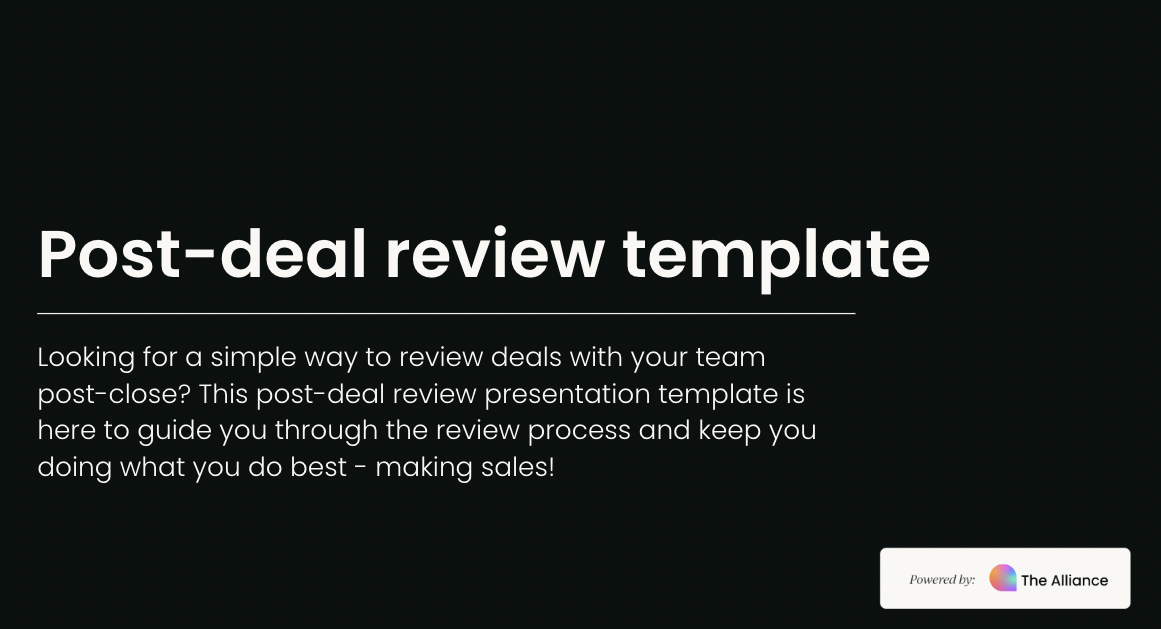 Post-deal sales review template | Free download