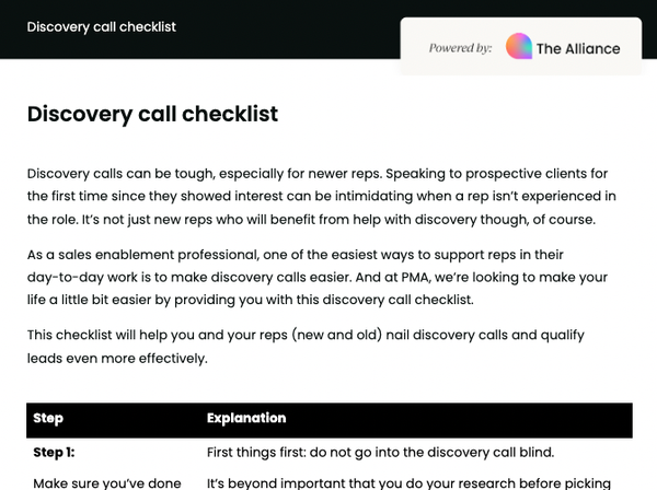 Sales discovery call checklist | Free download