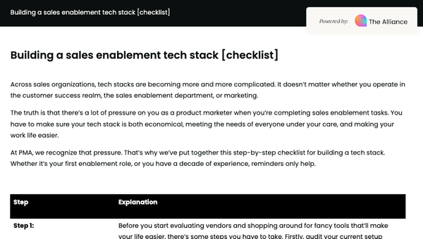 Sales enablement tech stack checklist